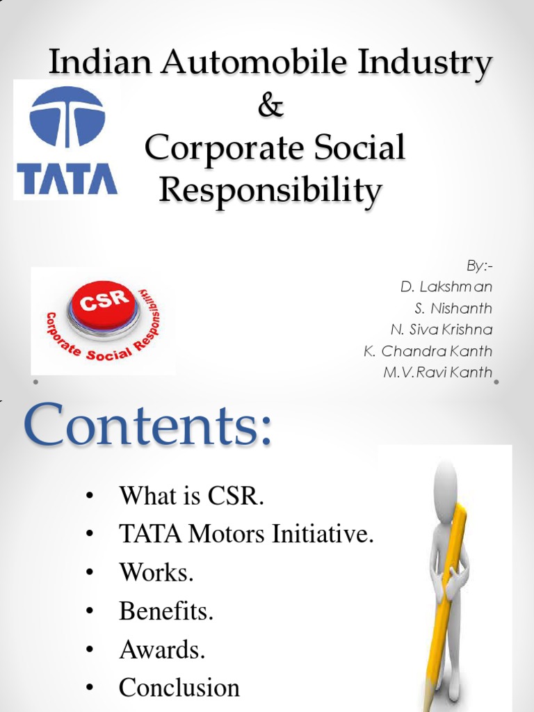 Tata Motors and CSR | PDF | Corporate Social Responsibility ...