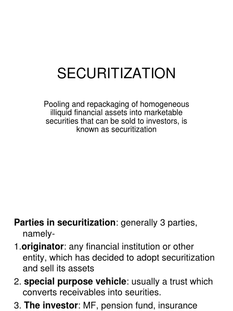 Securitization | PDF | Securitization | Securities (Finance)