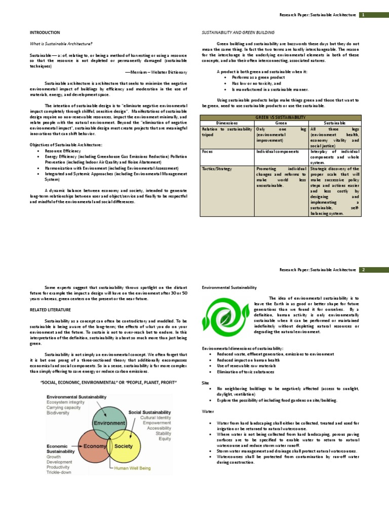 Research Paper - Sustainable Architecture | PDF | Sustainable Design ...