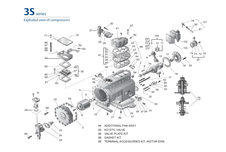 Exploded View of Air Compressors | PDF