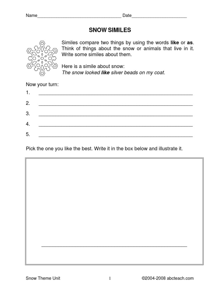 Poetryprompts Simile Snow | PDF