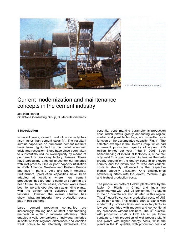Maintenance Concepts in The Cement | PDF | Automation | Mill (Grinding)