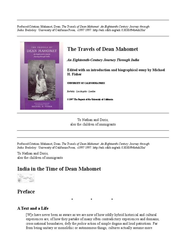 Travels Dean Mahomed | PDF | Unrest | Armed Conflict