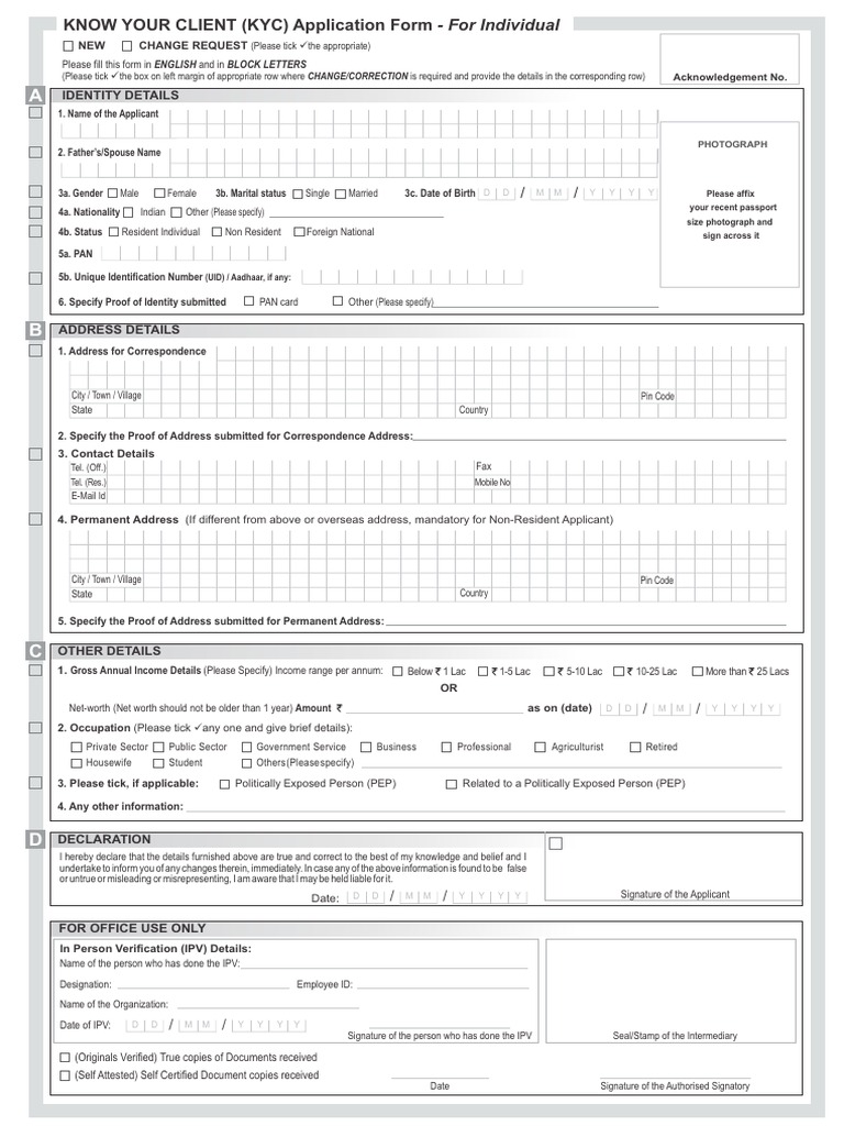KRA Form Individual | PDF | Identity Document | Notary Public