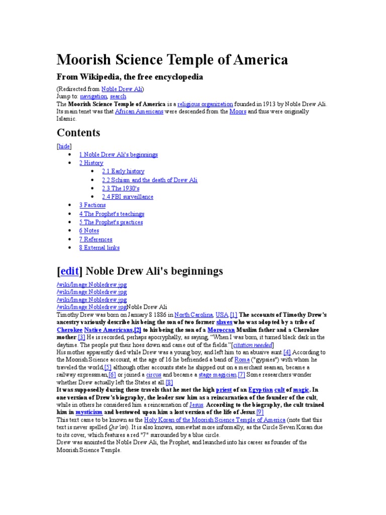 Moorish Science Temple of America | PDF