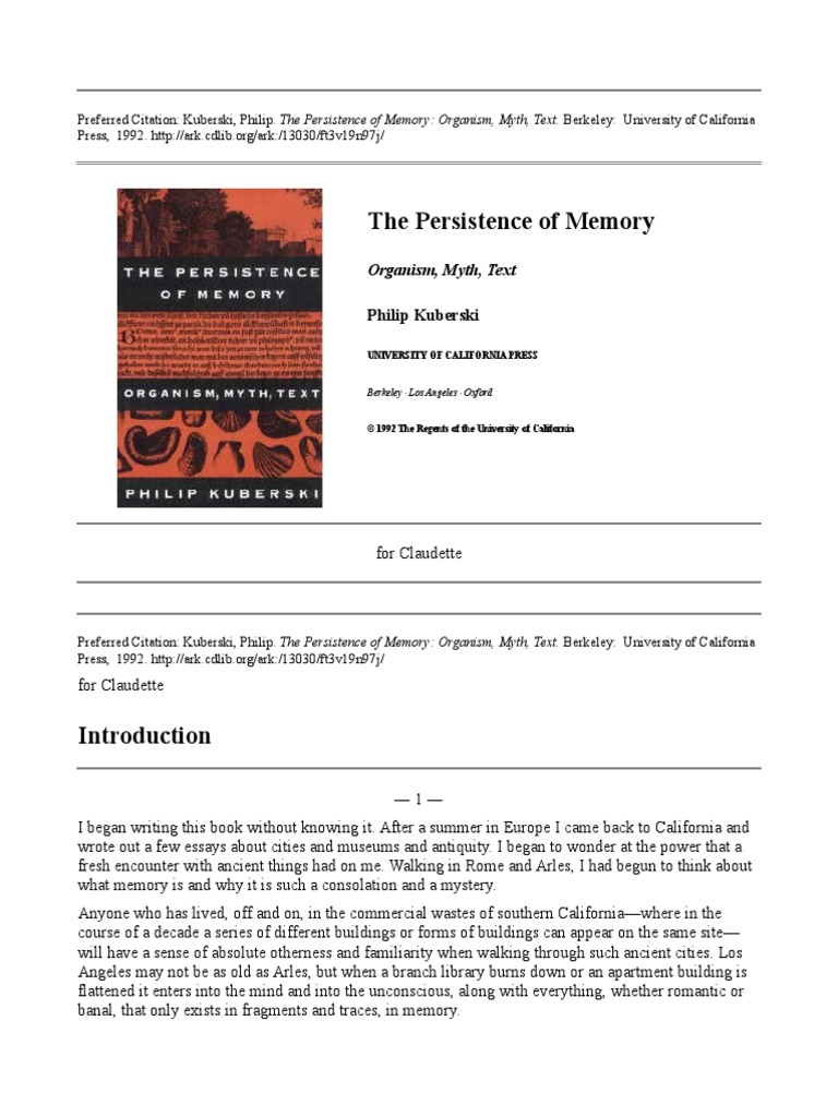 Memory Persistence | PDF