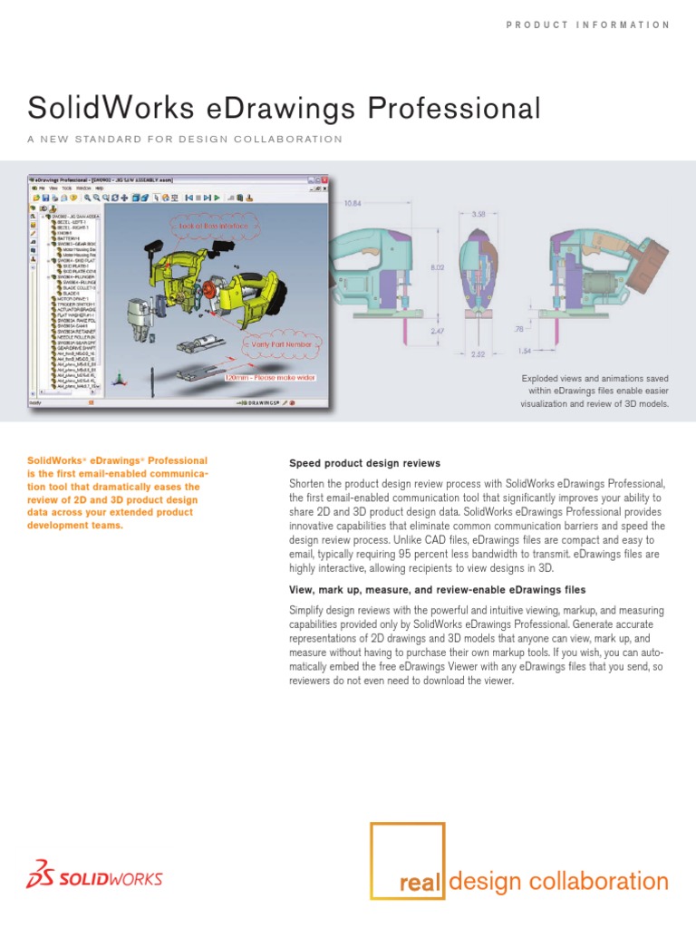 Olidworks: S Edrawings Professional | PDF | 3 D Computer Graphics | 3 D ...
