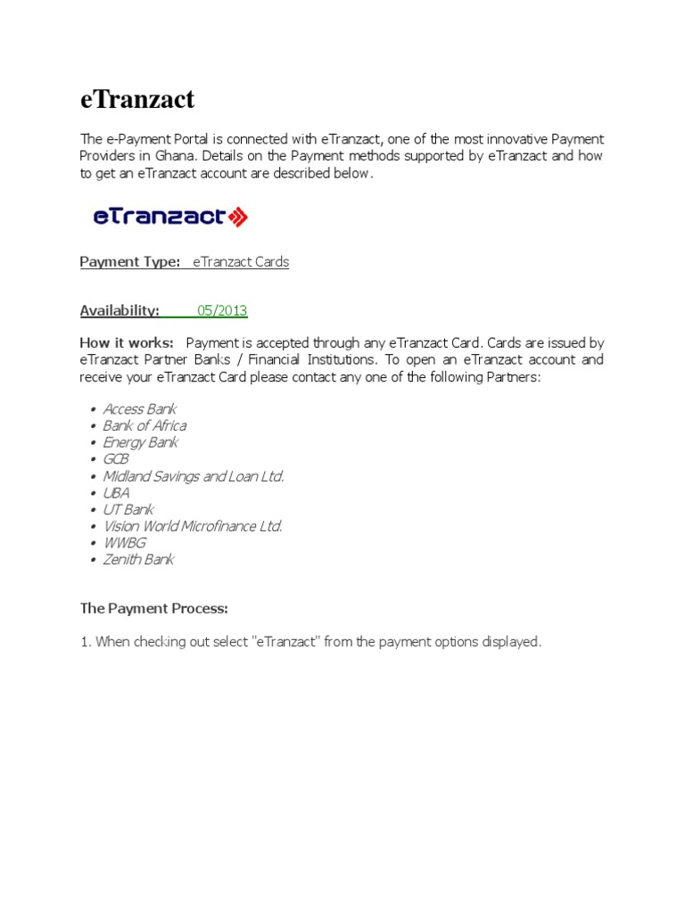 Etranzact: Payment Type: Etranzact Cards Availability: How It Works ...
