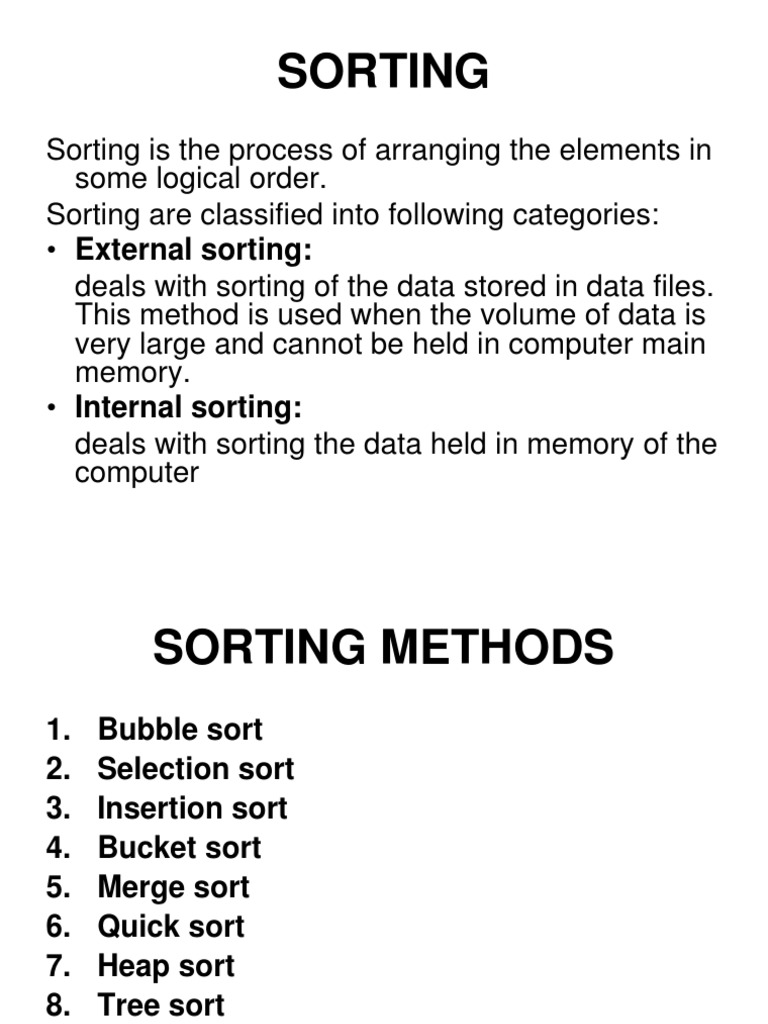 Sorting in Data Structure | PDF | Discrete Mathematics | Mathematical ... Sorting in Data Structure | PDF | Discrete Mathematics | Mathematical ...