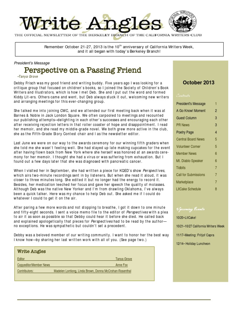 Write Angles October 2013 | PDF | Bra | Jack London