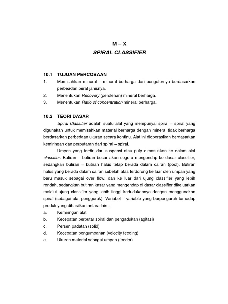 Spiral Classifier | PDF