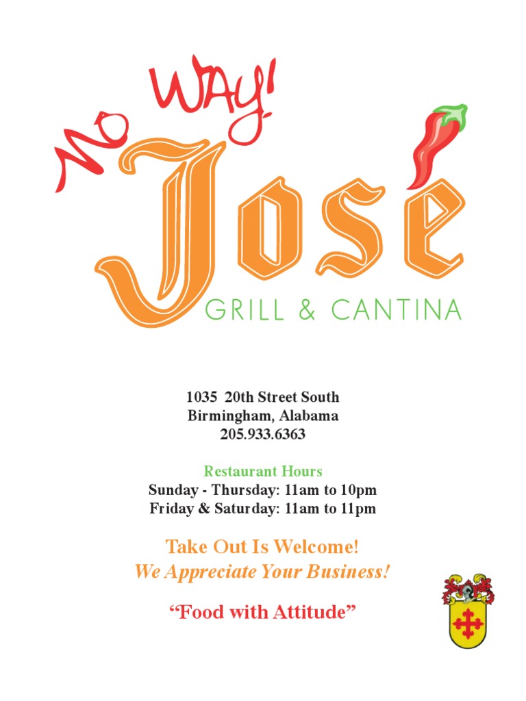No Way Jose Menu | PDF