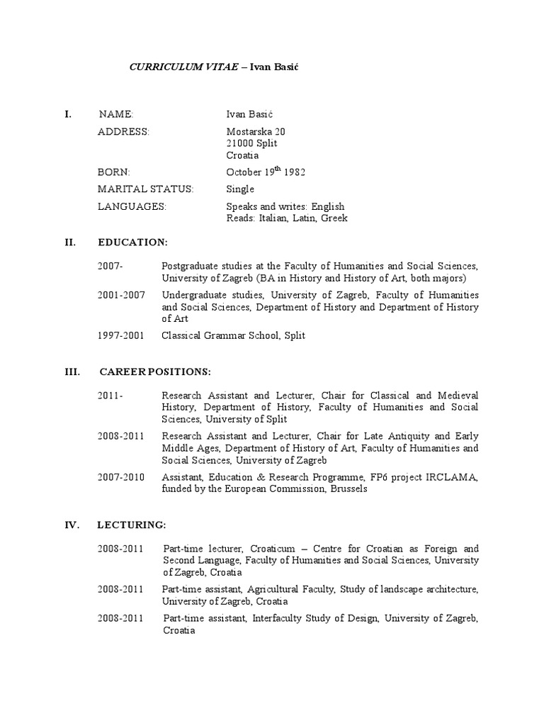 Ivan Basic - CV | PDF
