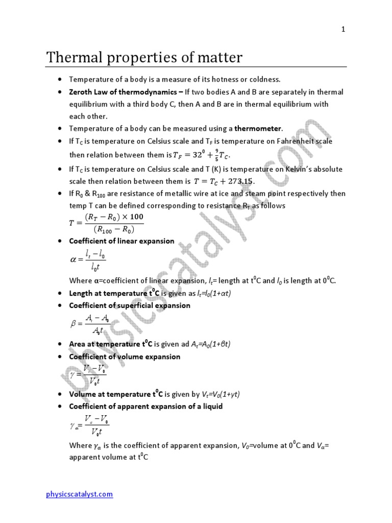 Thermal Properties for Physics Students | PDF