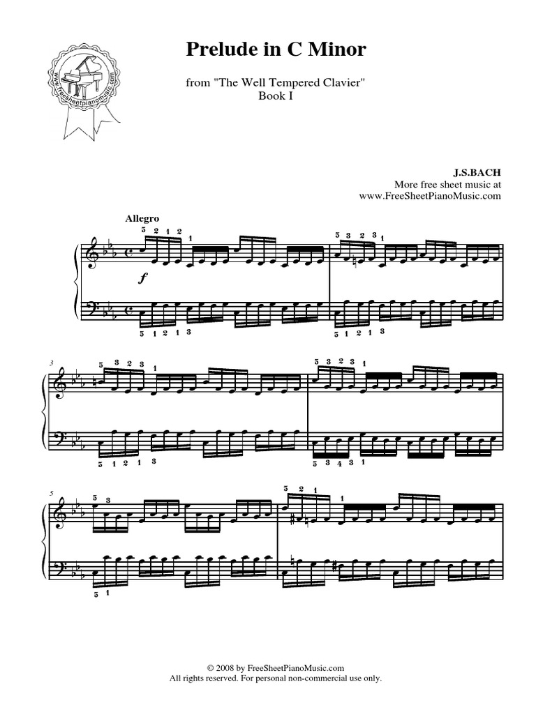 Bach - Prelude C Minor | PDF