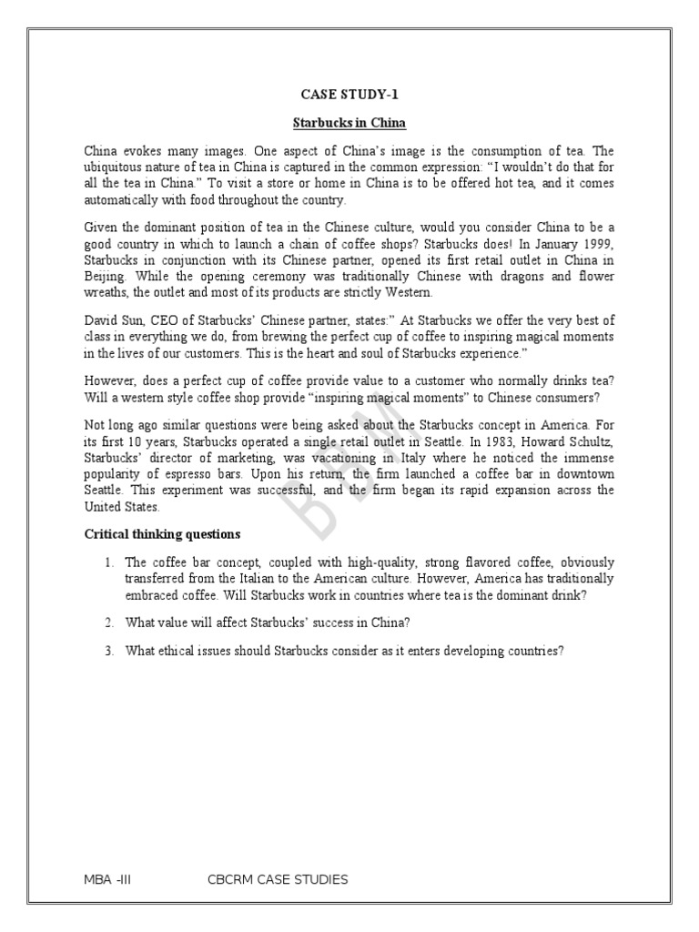 CB CRM Case Studies | PDF | Starbucks | Economies