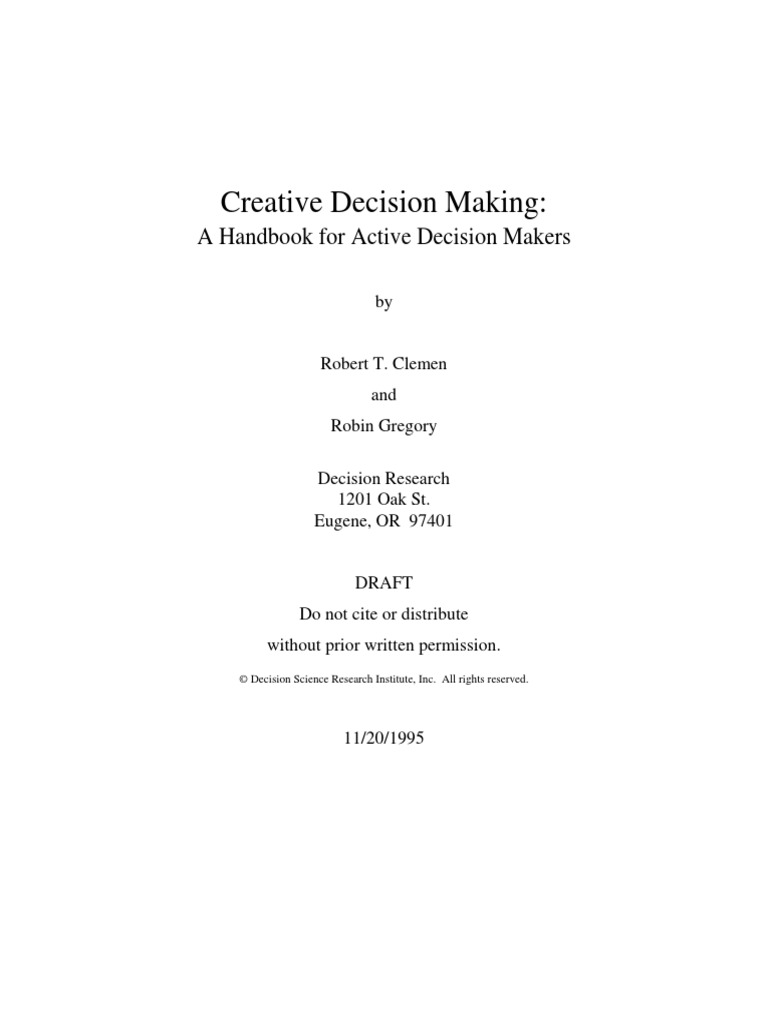 Creative Decision Making | PDF