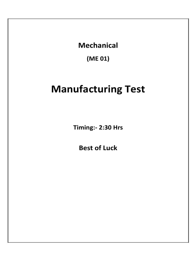 Manufacturing Test | PDF