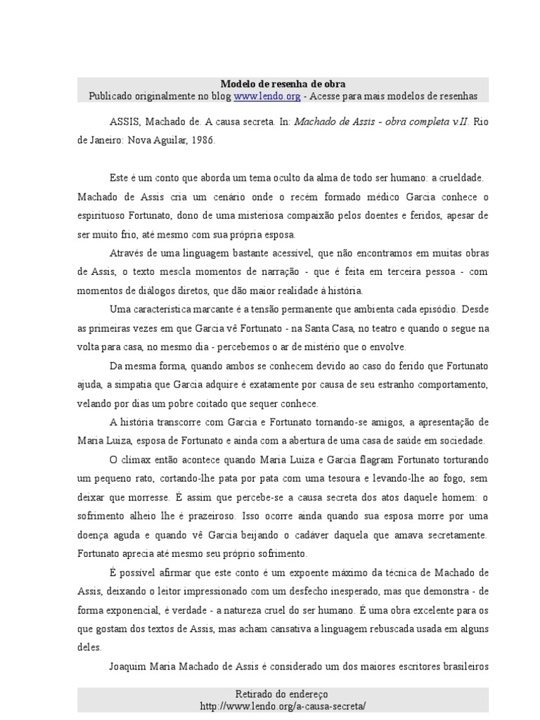 Modelo Resenha de Obra