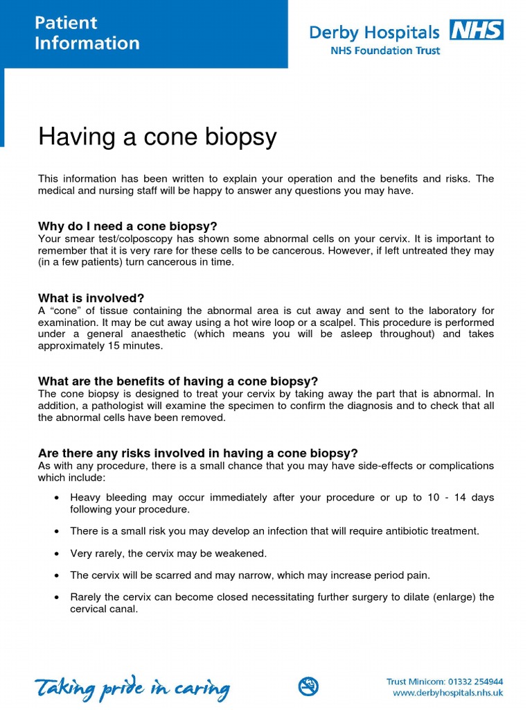 Why Do I Need A Cone Biopsy? | PDF | Cervical Cancer | Biopsy