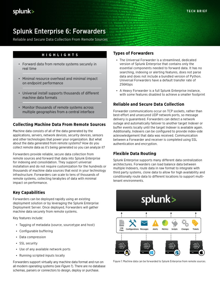 Splunk Forwarders Tech Brief | PDF | Transport Layer Security | Computer Network