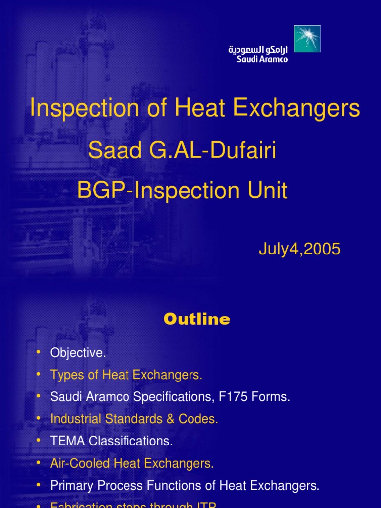 Heat Exchanger Inspection PDF | PDF | Heat Exchanger | Pipe (Fluid ...