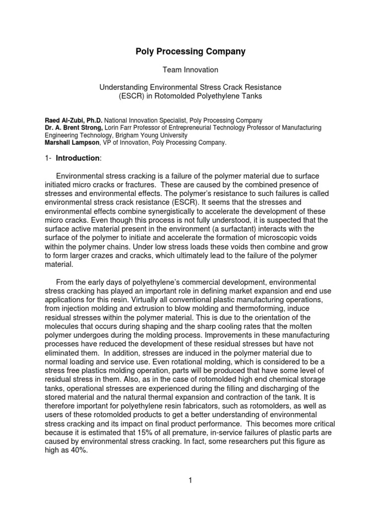 Understanding ESCR | PDF | Polymers | Polyethylene