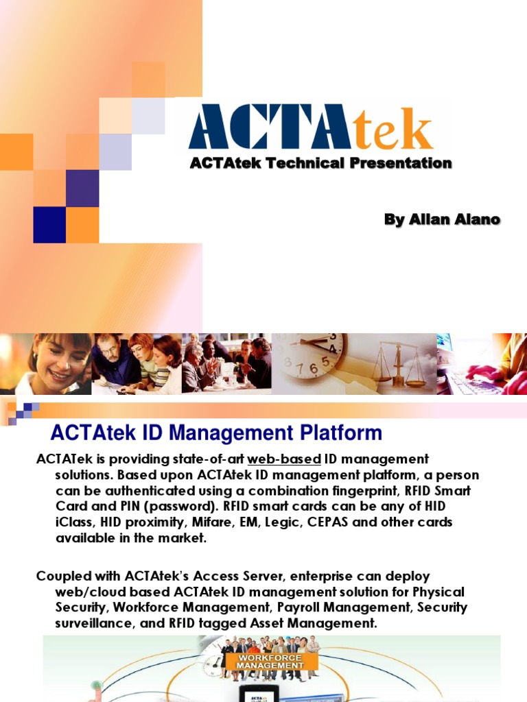 ACTAtek Training ACTA3 in Depth | PDF | Smart Card | Access Control