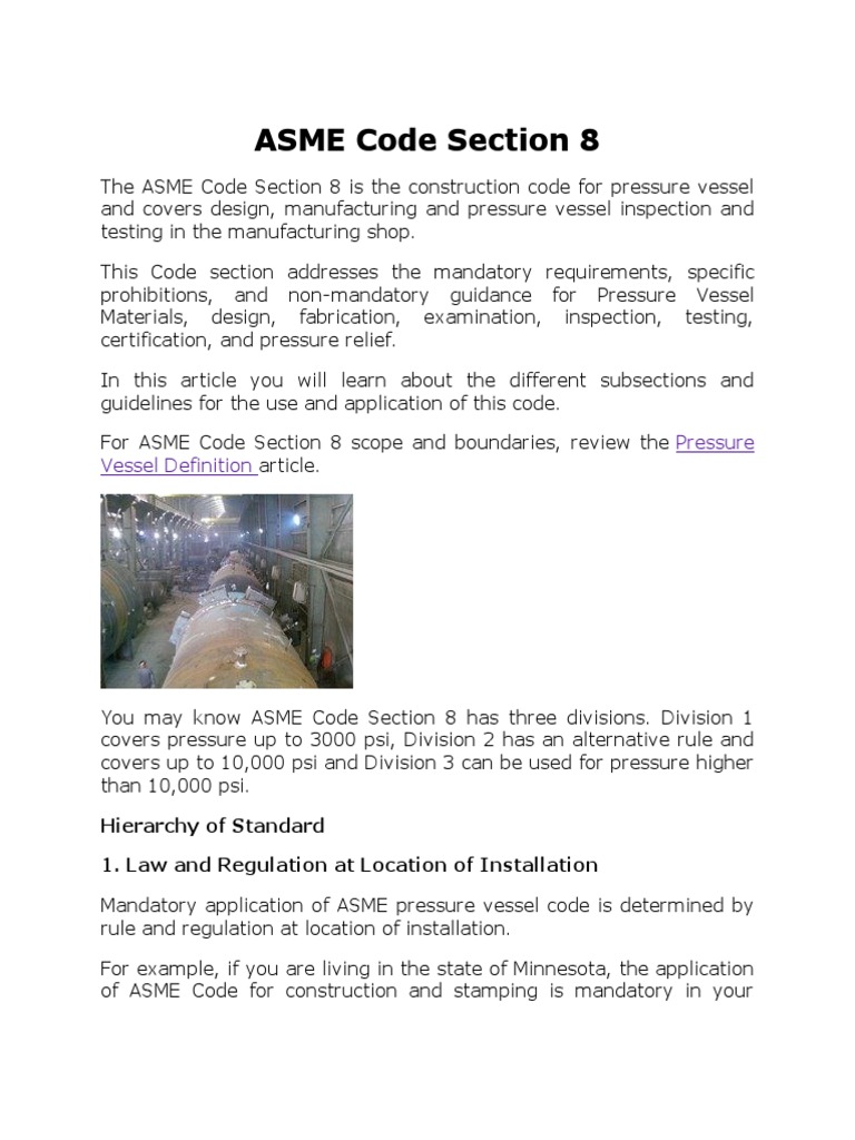 ASME Code Section 8 | Applied And Interdisciplinary Physics | Industries