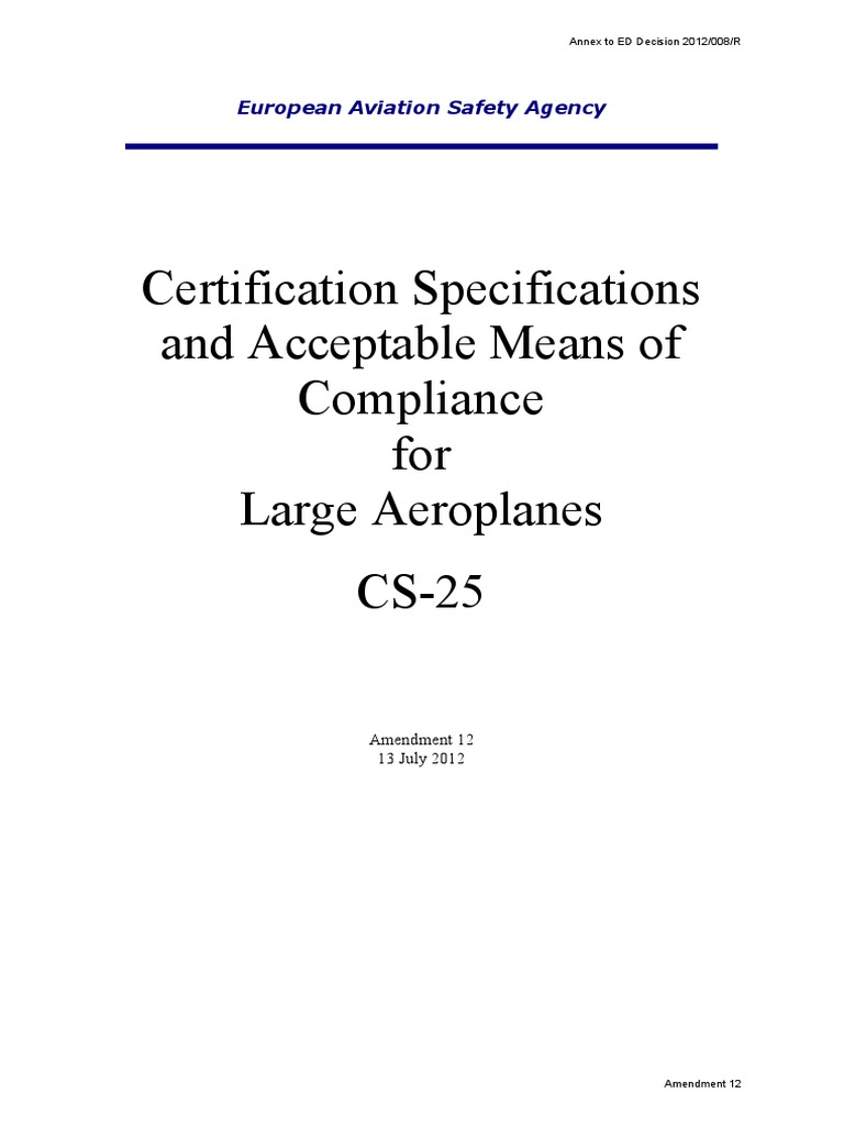 CS-25 Amdt 12 | PDF | Takeoff | Airplane