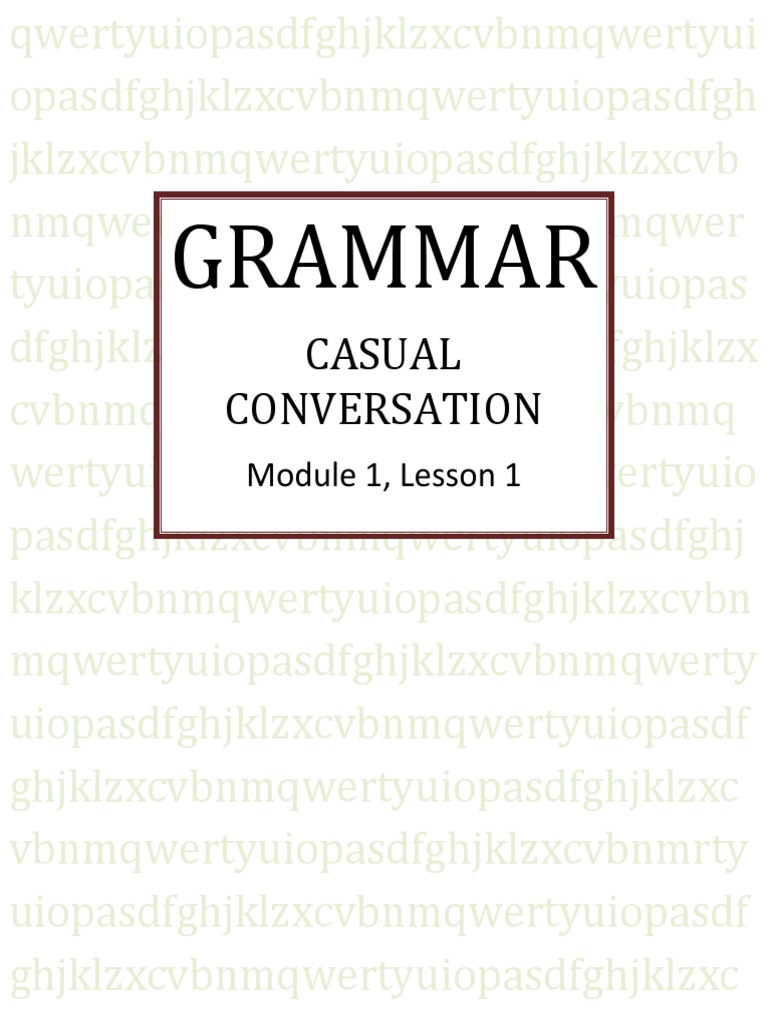 Gramar 1 Lesson 1 | PDF | Verb | Noun