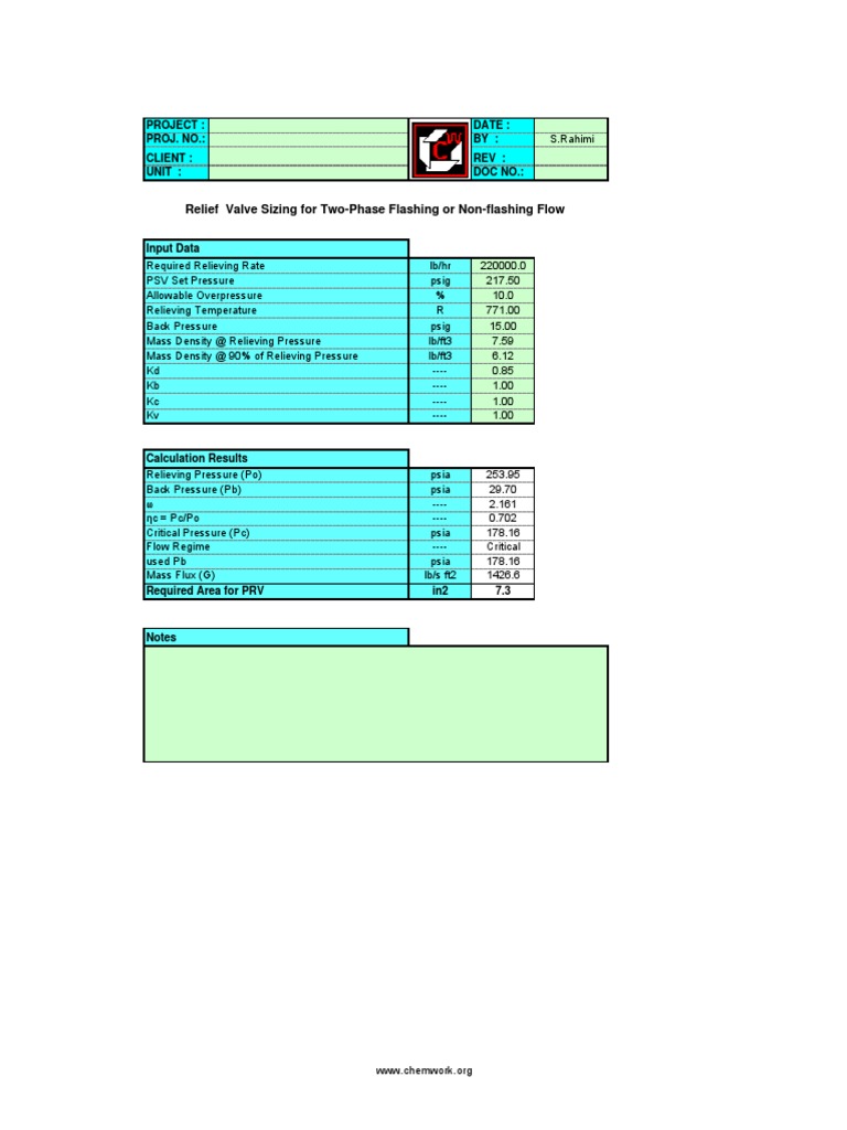 PSV Sizing - Two Phase (Two-Points) | PDF