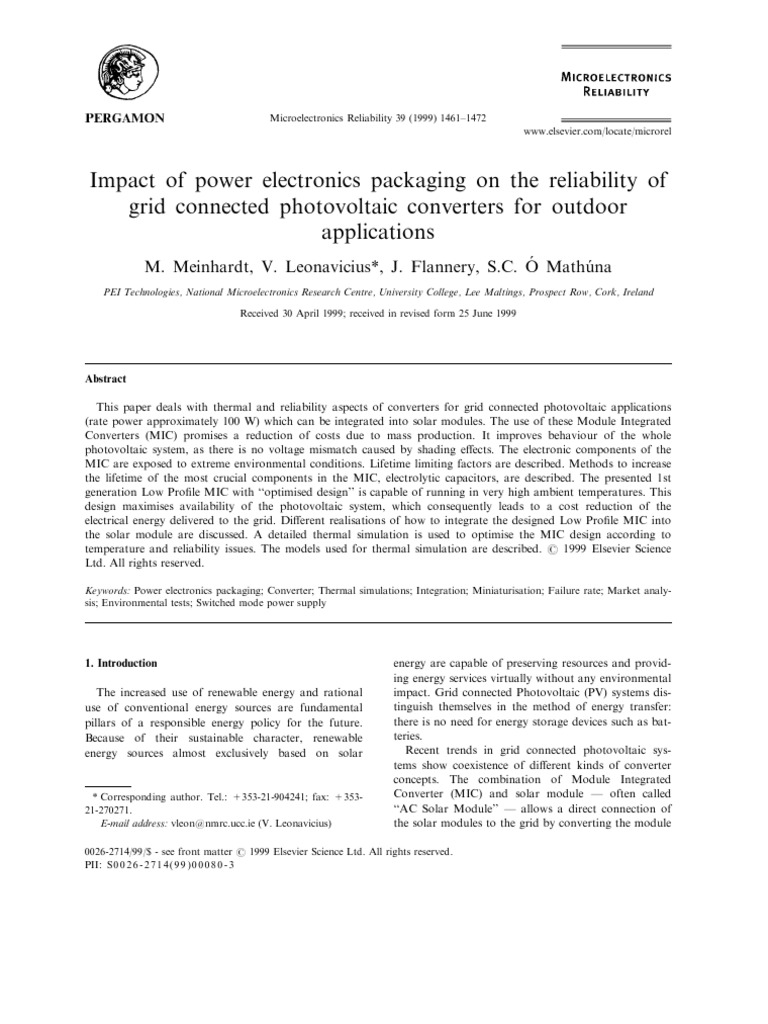 Impact of Power Electronics Packaging On The Reliability of Grid ...