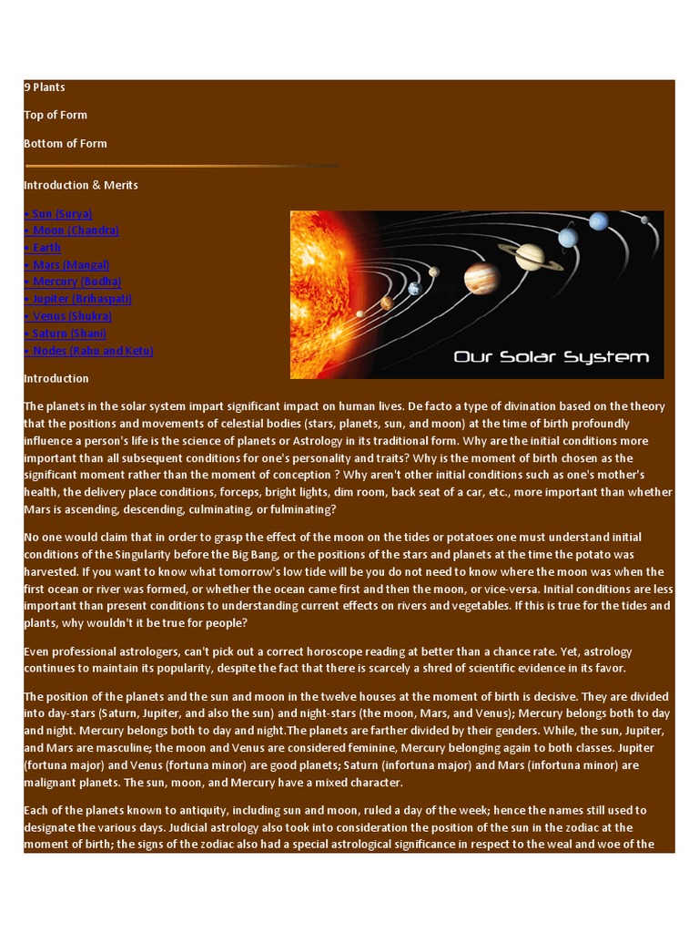 Characteristics of the 9 Planets in Astrology | PDF | Astrological Sign ...