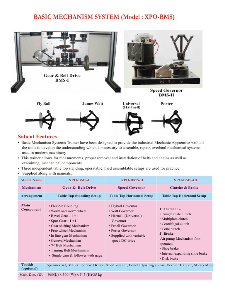 Basic Mechanism System Trainer | PDF
