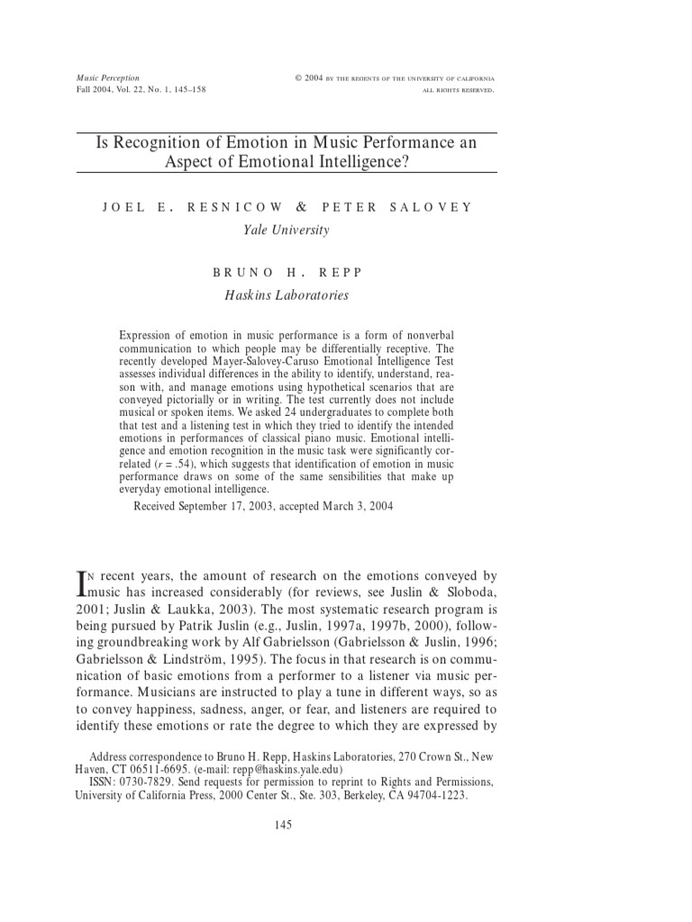 Resnicow 2004 | PDF | Emotional Intelligence | Emotions