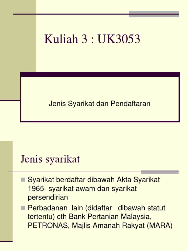 Jenis Syarikat | PDF