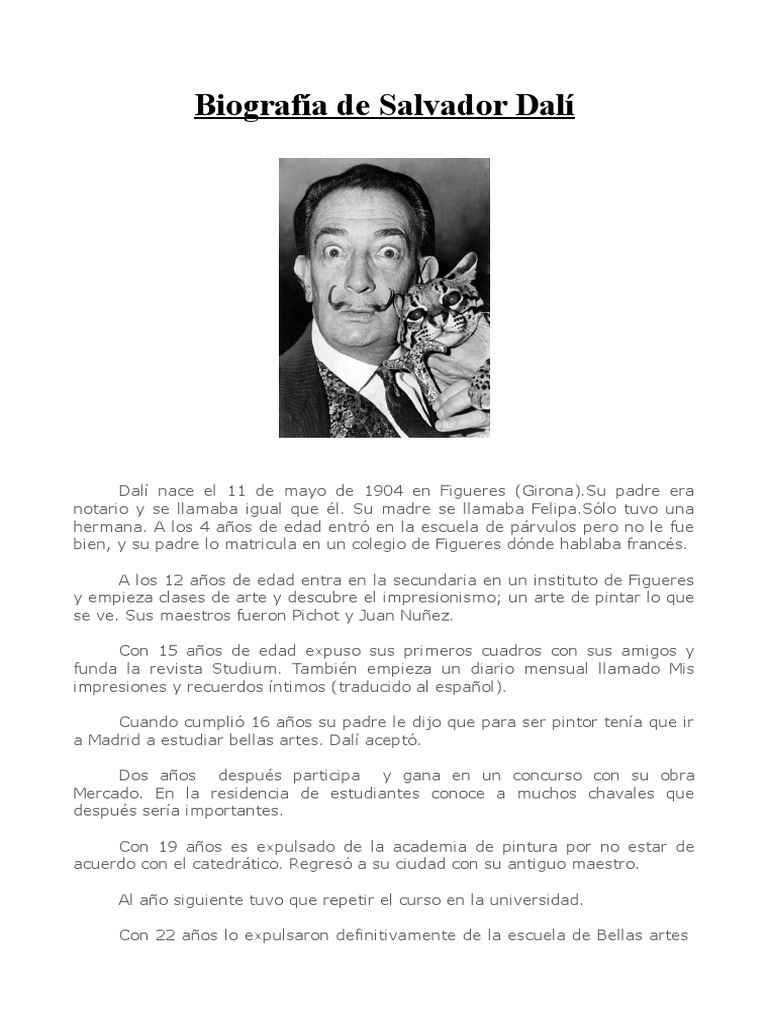 Biografía de Salvador Dalí