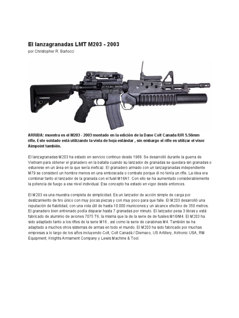 LMT M203-2003 PDF | PDF | Munición | Armas de fuego