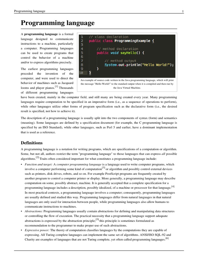 Programming Language | PDF | Programming Language | Software Development Programming Language | PDF | Programming Language | Software Development