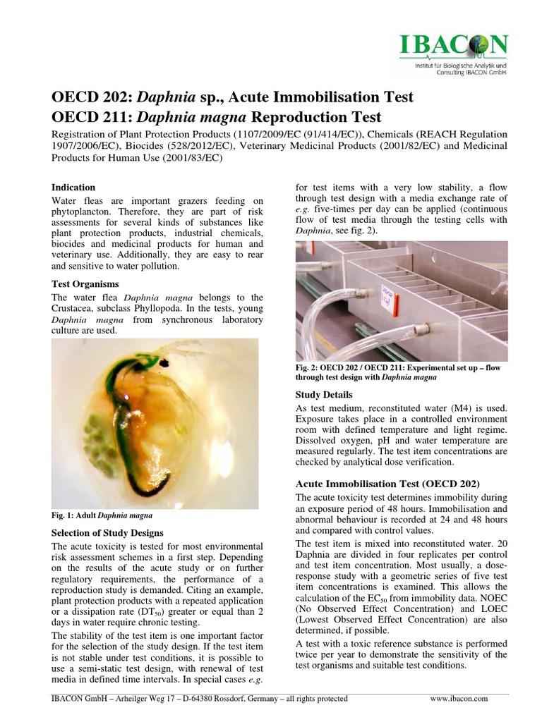 Oecd 202 211 Daphnia Magna | PDF | Toxicity | Environmental Science