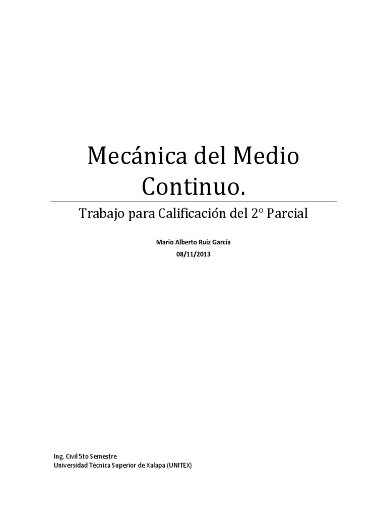 Mecánica Del Medio Continuo | PDF | Impulso | Movimiento (física)