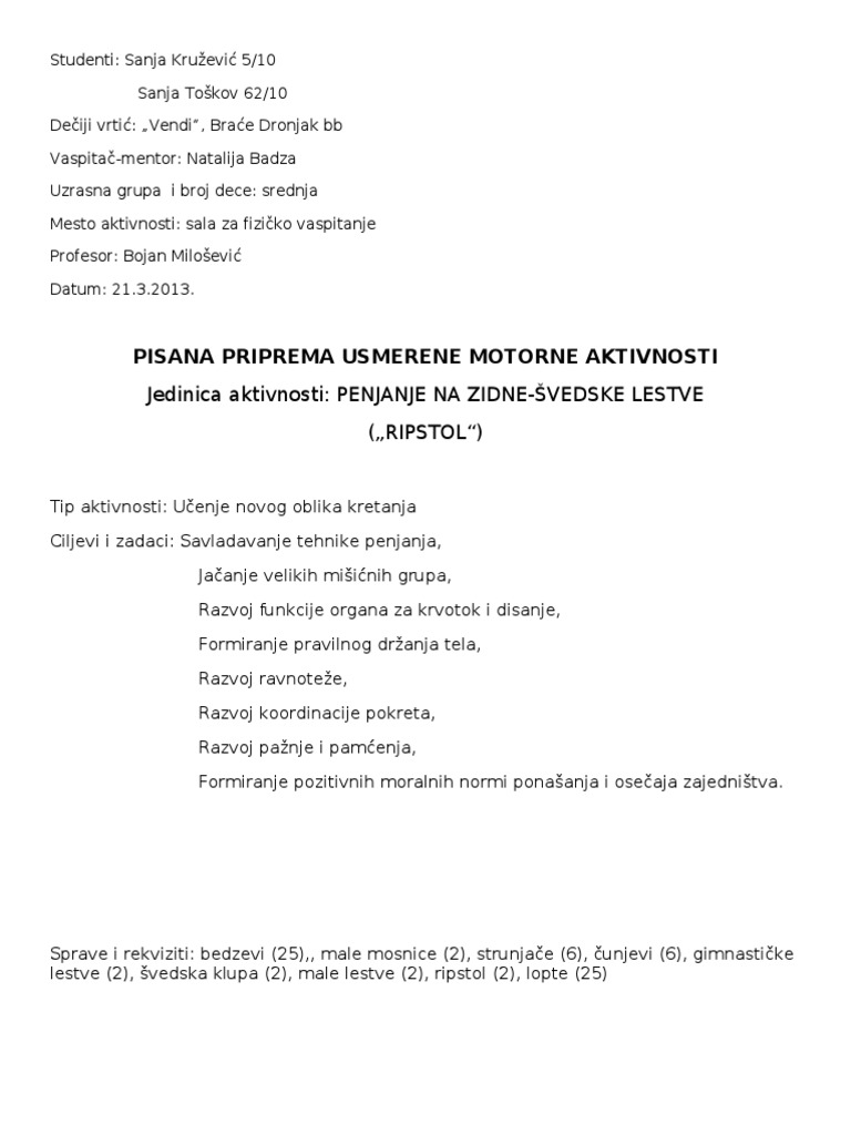 Priprema Fizicko | PDF