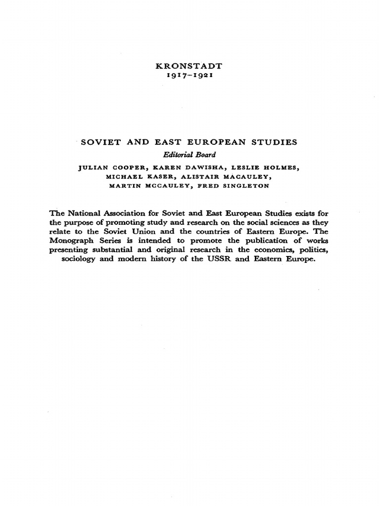 Israel Getzler Kronstadt 1917-1921 The Fate of A Soviet Democracy ...