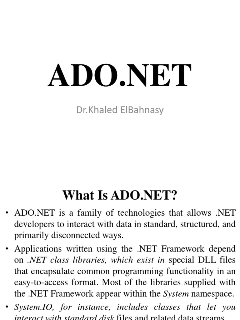 DR - Khaled Elbahnasy | PDF | Entity Framework | Language Integrated Query
