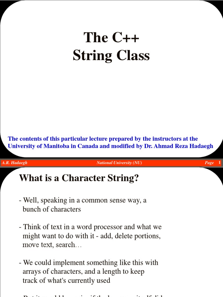 01c String C String Computer Science