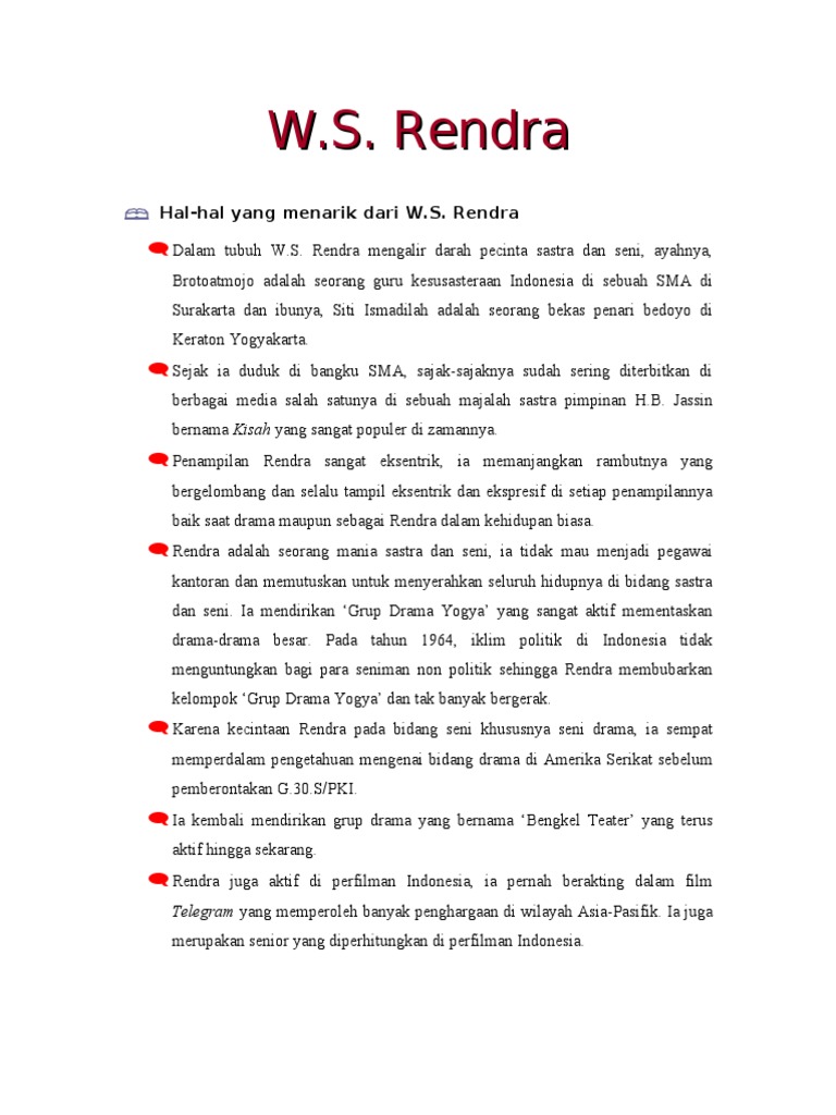 Biografi Rendra | PDF