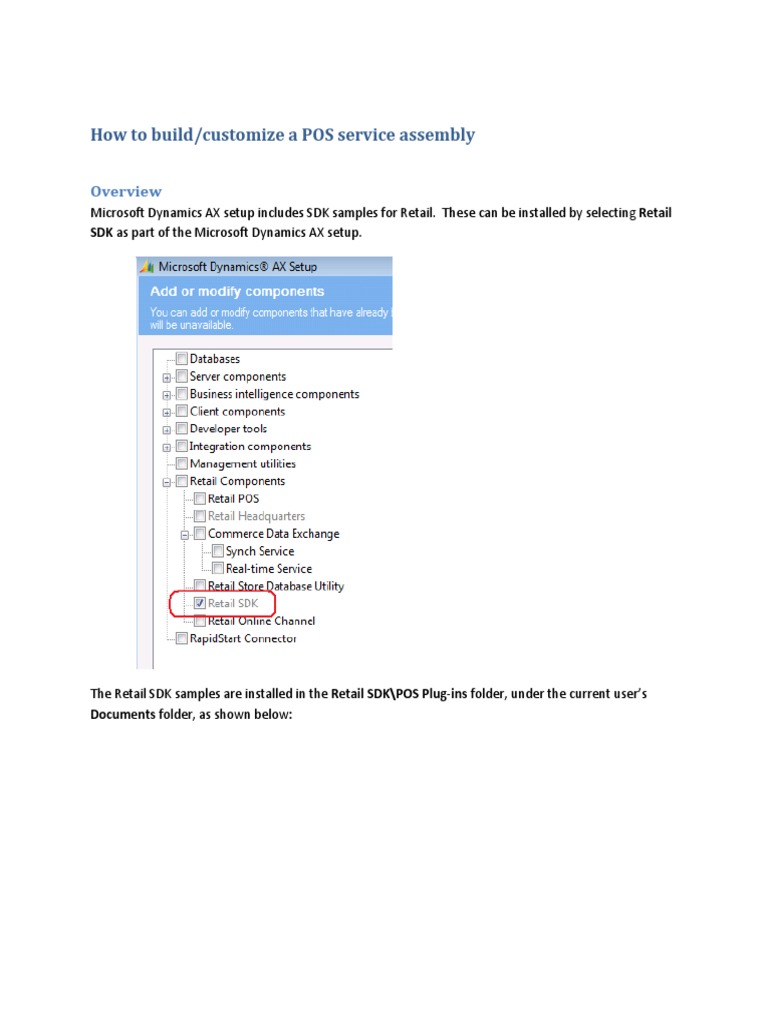 How To Customize A POS Service Assembly | PDF | Microsoft Visual Studio | Parameter (Computer ...