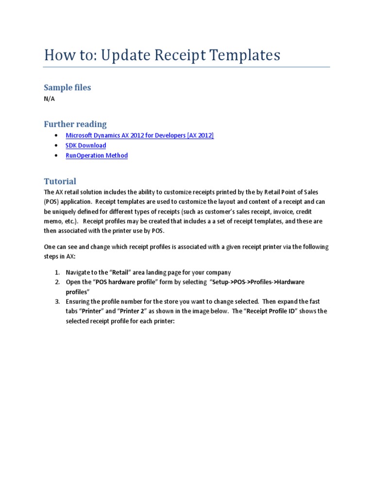 How To Update Receipt Templates | PDF | Point Of Sale | Receipt