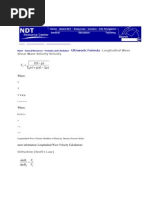 Ultrasonic Testing Formulas | PDF | Wavelength | Waves